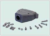 DB37 Cable Connector Hoods, Gray Plastic Hood